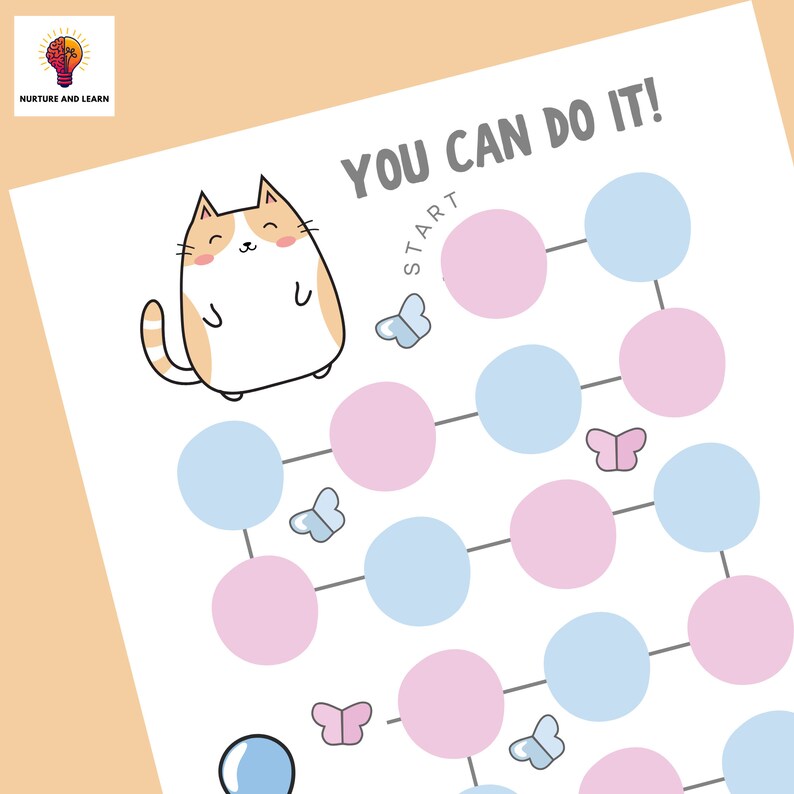 Cute Cat Reward Chart, Sticker Chart, Toddler, Preschool Kids, Letter ...