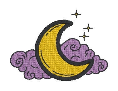 Moon and Cloud Embroidery Design, Machine Embroidery, Instant Download ...