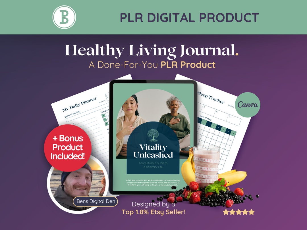 PLR Healthy Living Journal: Printable Self-care, Lifestyle and Health ...