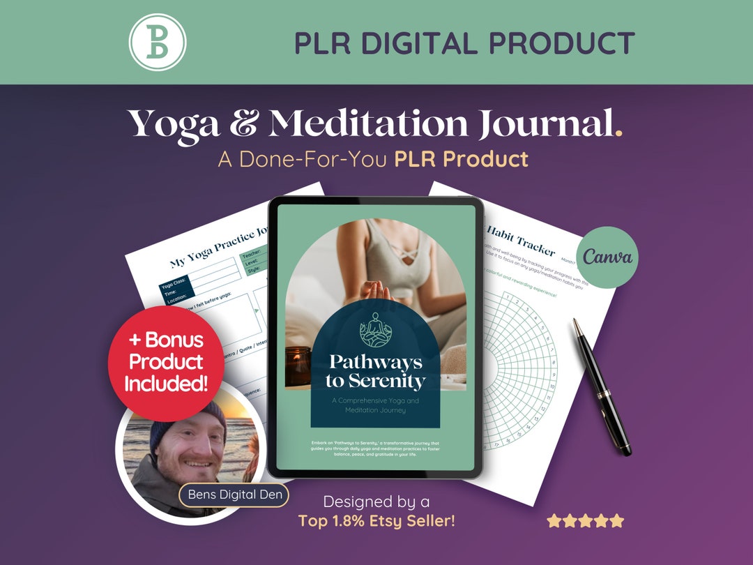 PLR Yoga, Meditation and Wellness Journal: Editable and Printable Canva ...