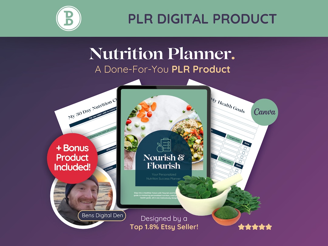 PLR Nutrition Planner: Printable Health, Wellness and Nutrition Meal ...