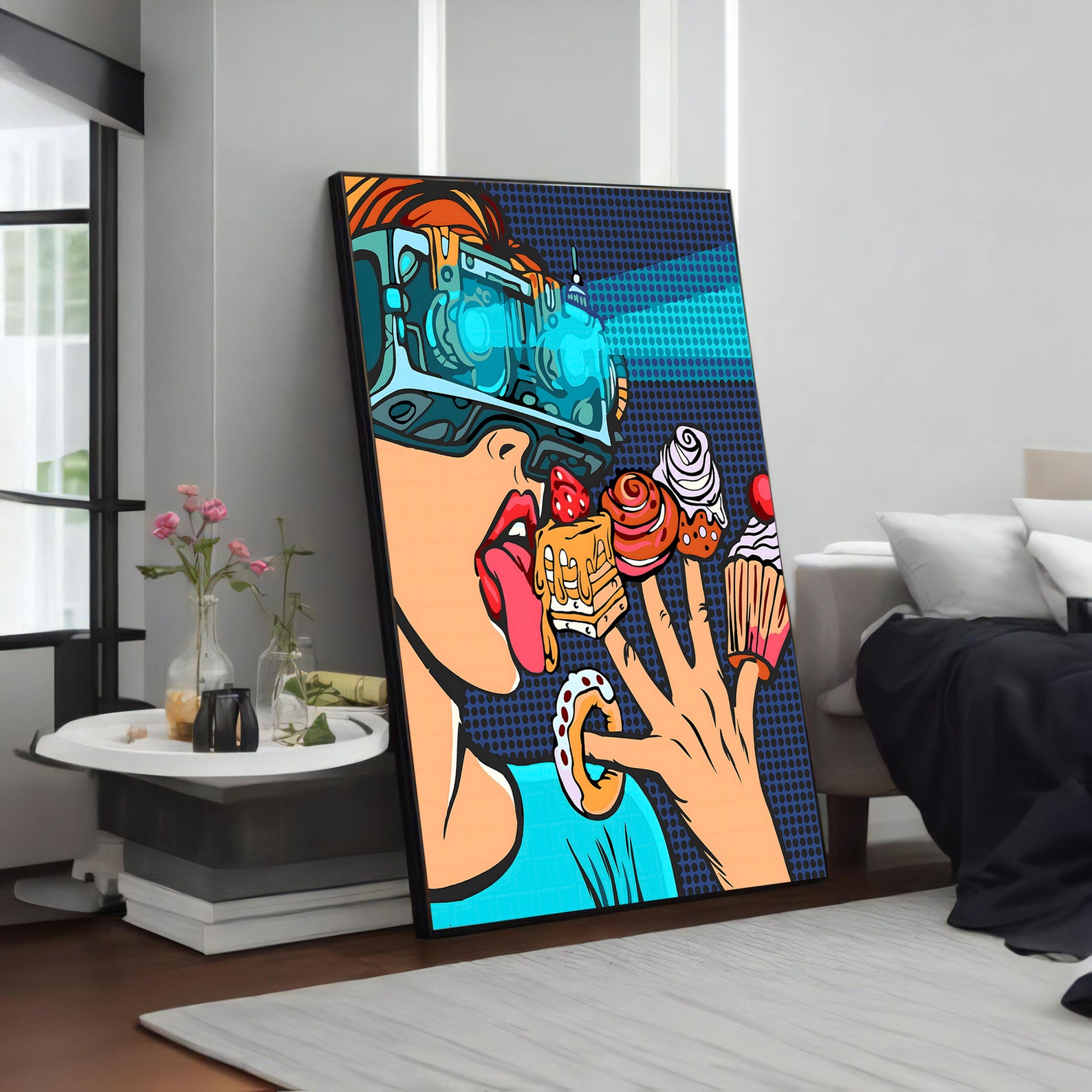 VR Goggles and Sweets Pop Art Style Graffiti Canvas Print, Banksy ...