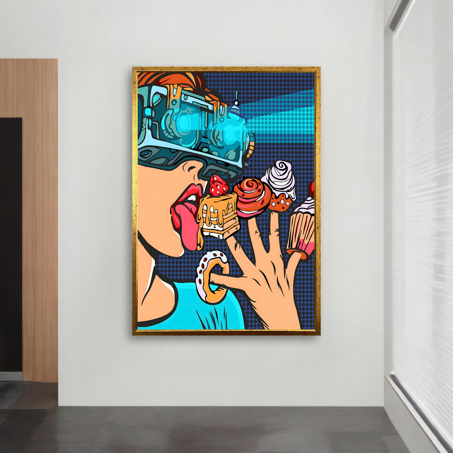 VR Goggles and Sweets Pop Art Style Graffiti Canvas Print, Banksy ...