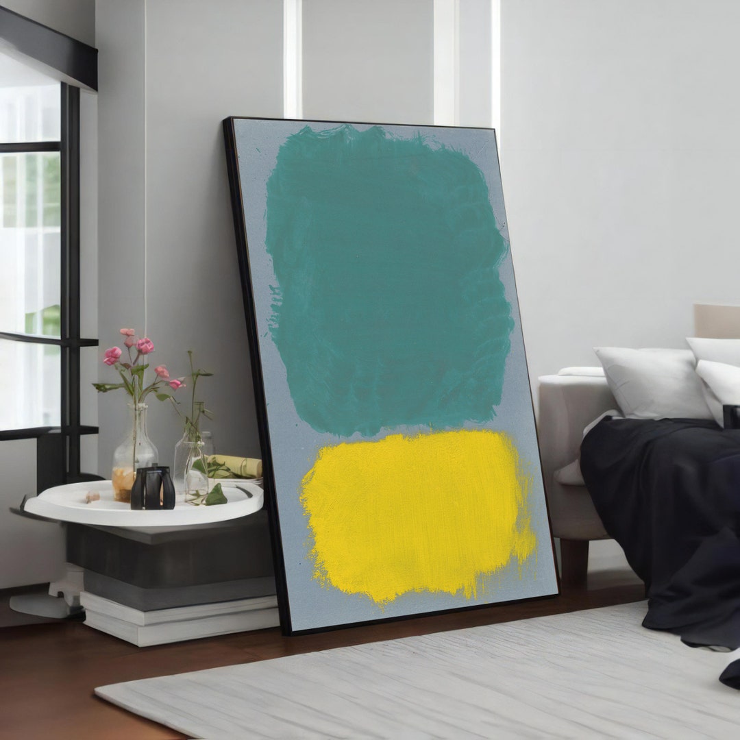 Artistic Vitality - Mark Rothko Effect Green and Yellow Abstract Canvas ...