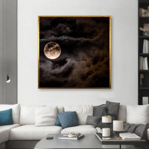 Mystery of the Full Moon: Moon Shining Among the Clouds Landscape ...