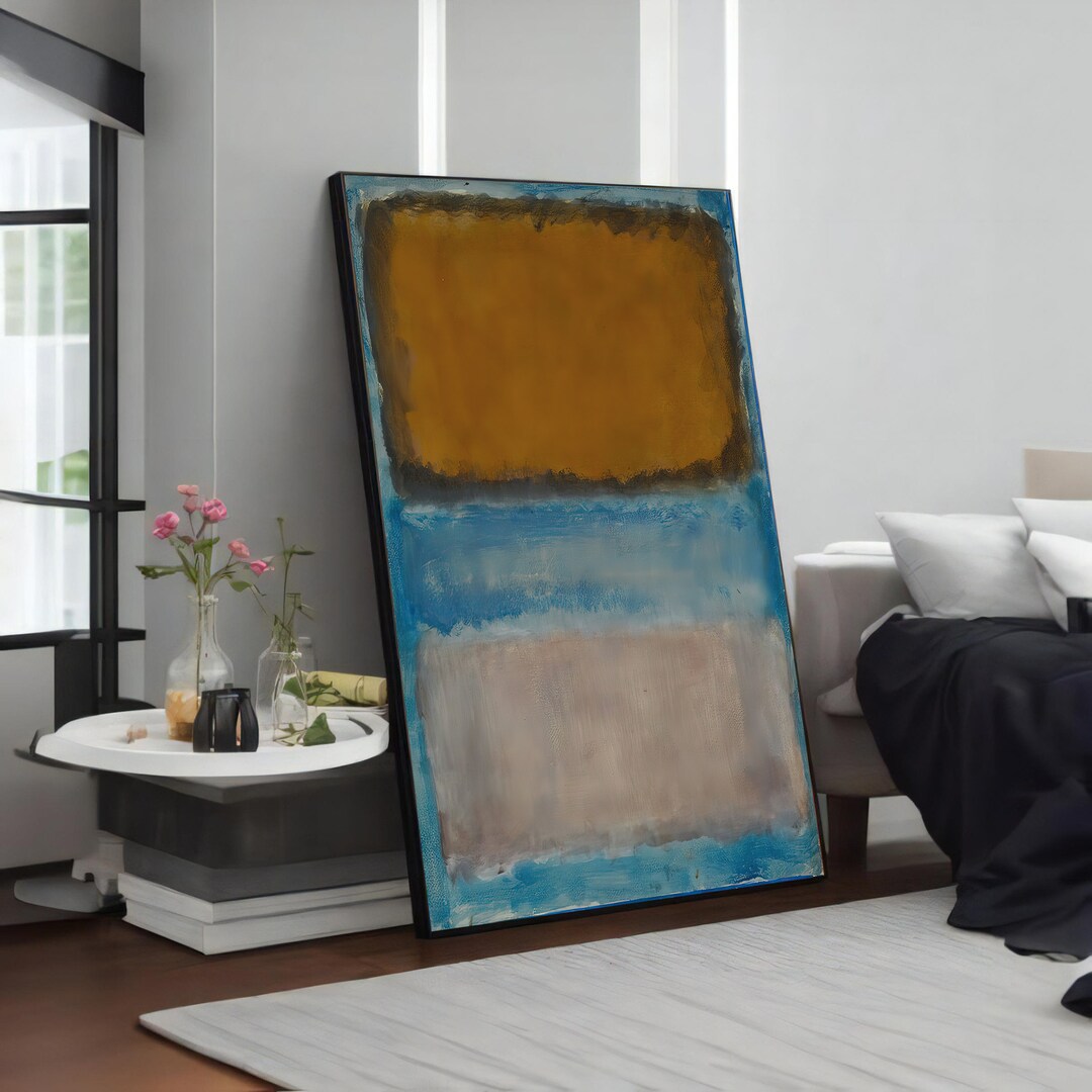 Sky and Earth - Mark Rothko Inspired Blue and Brown Abstract Canvas ...