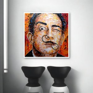 Genius of Art: Colorful Portrait of Salvador Dali Canvas Painting ...