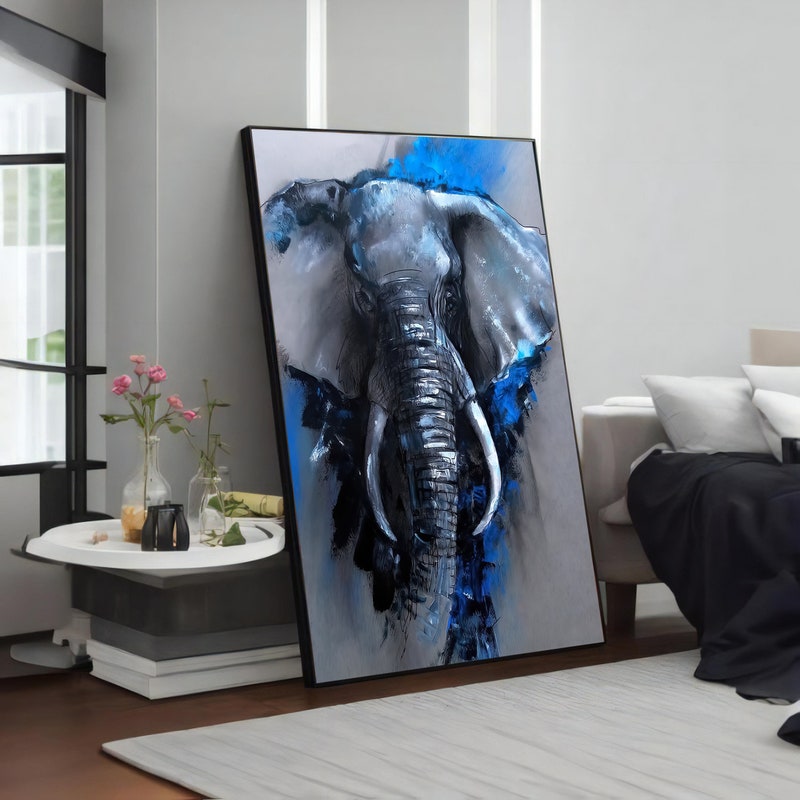Blue Gray Elephant - Etsy