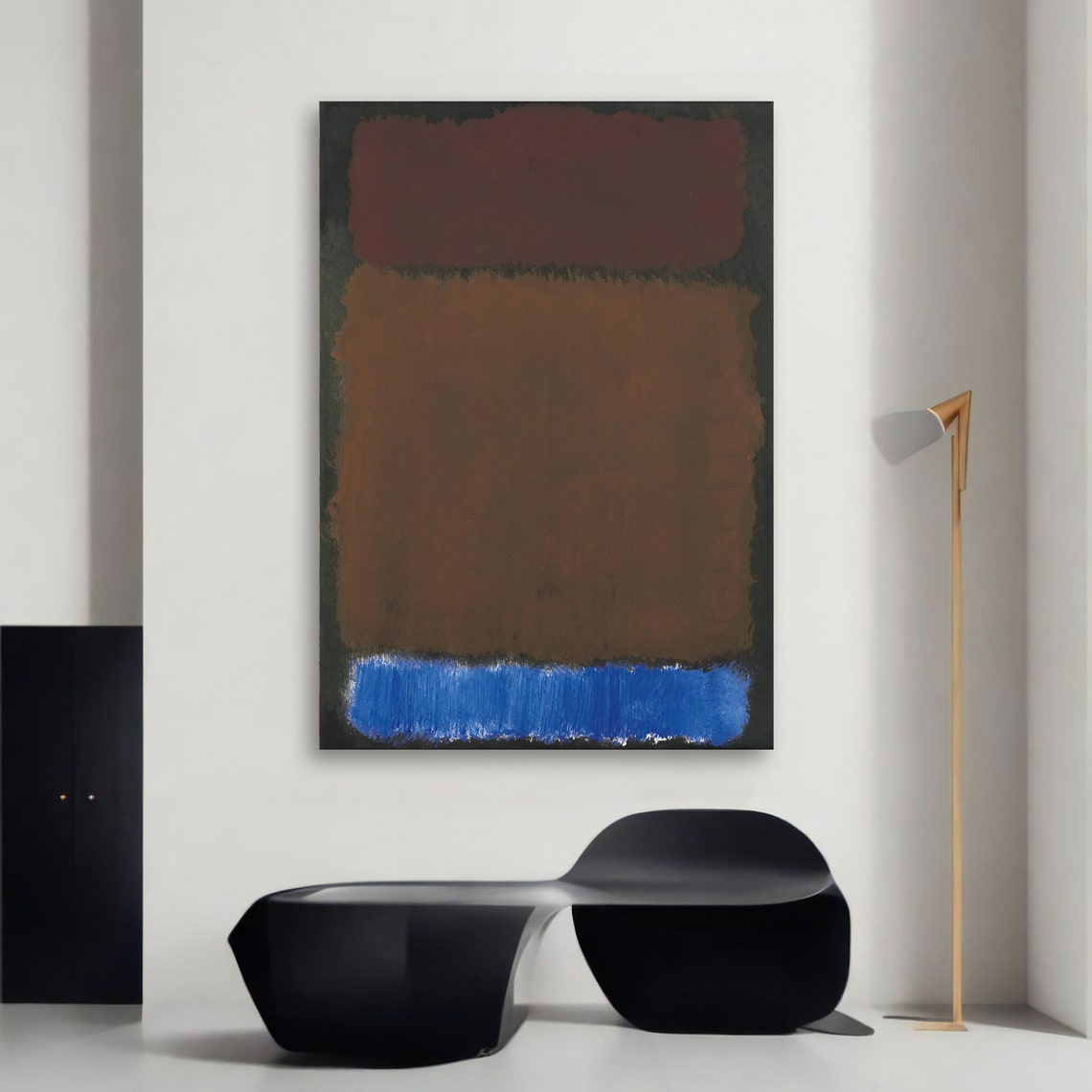 Mark Rothko Style Abstract Art, Blue and Brown Canvas Painting ...