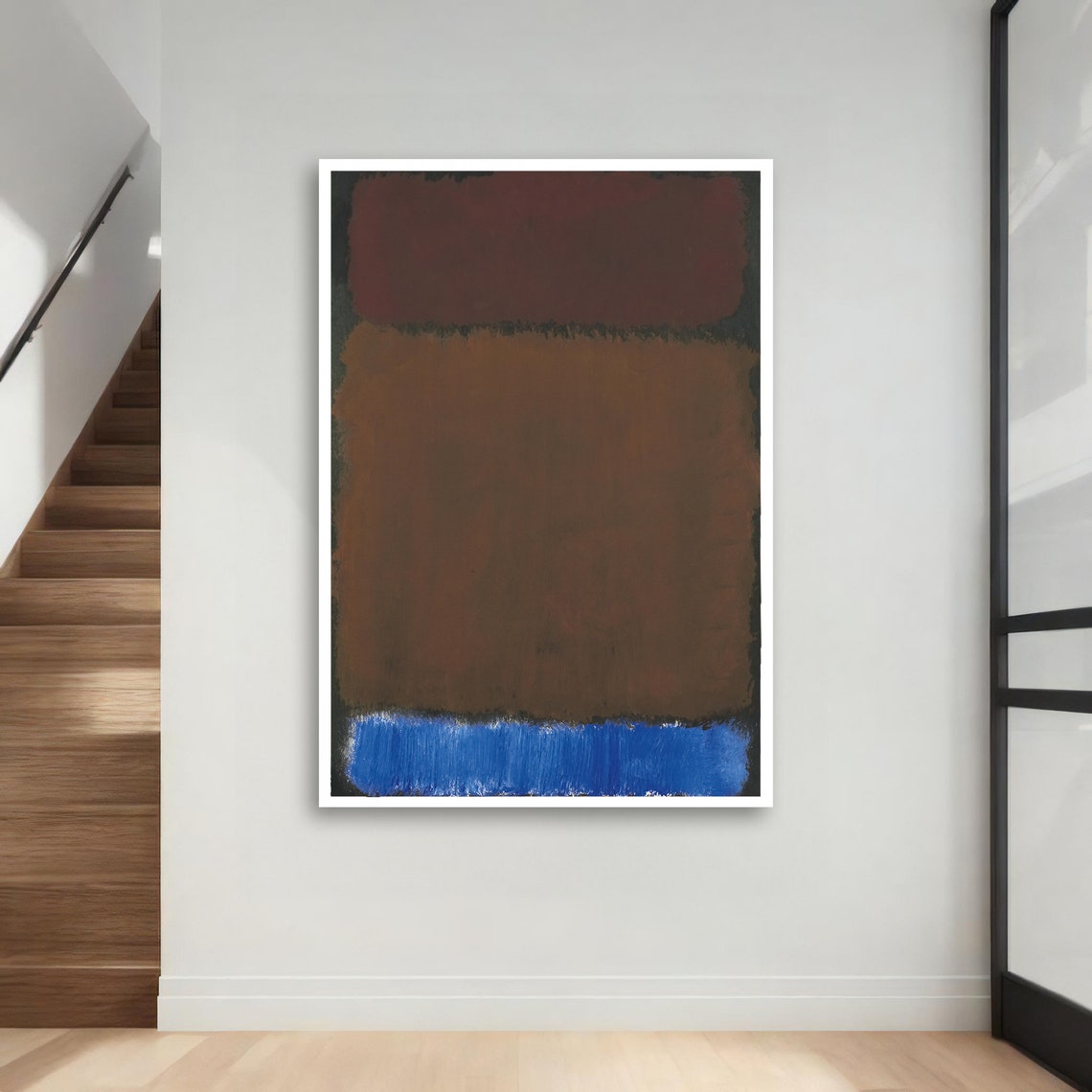 Mark Rothko Style Abstract Art, Blue and Brown Canvas Painting ...