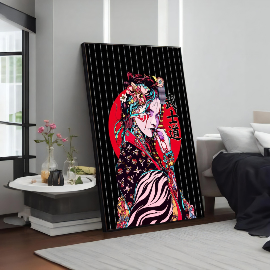 Modern Japanese Culture Wall Art, Elegant Japanese Woman Canvas ...