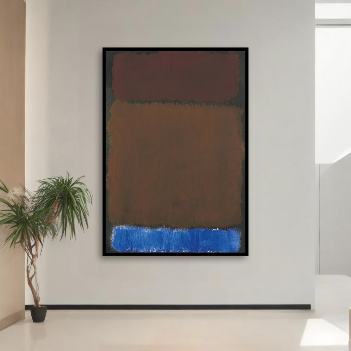 Mark Rothko Style Abstract Art, Blue and Brown Canvas Painting ...