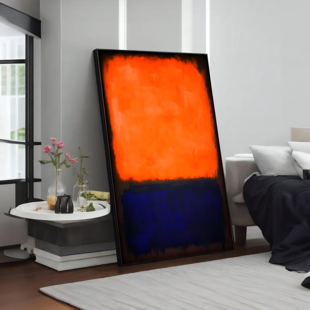 Energetic and Bold: Mark Rothko-inspired Orange and Black Canvas Art ...