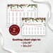 Holiday Wedding Seating Chart Template, Horizontal Christmas Elegant ...