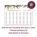 Holiday Wedding Seating Chart Template, Horizontal Christmas Elegant ...