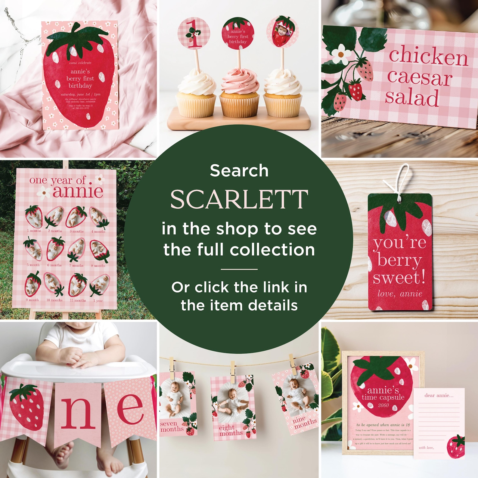 Berry First Birthday 12 Months Photo Sign, Twelve Monthly Milestone ...