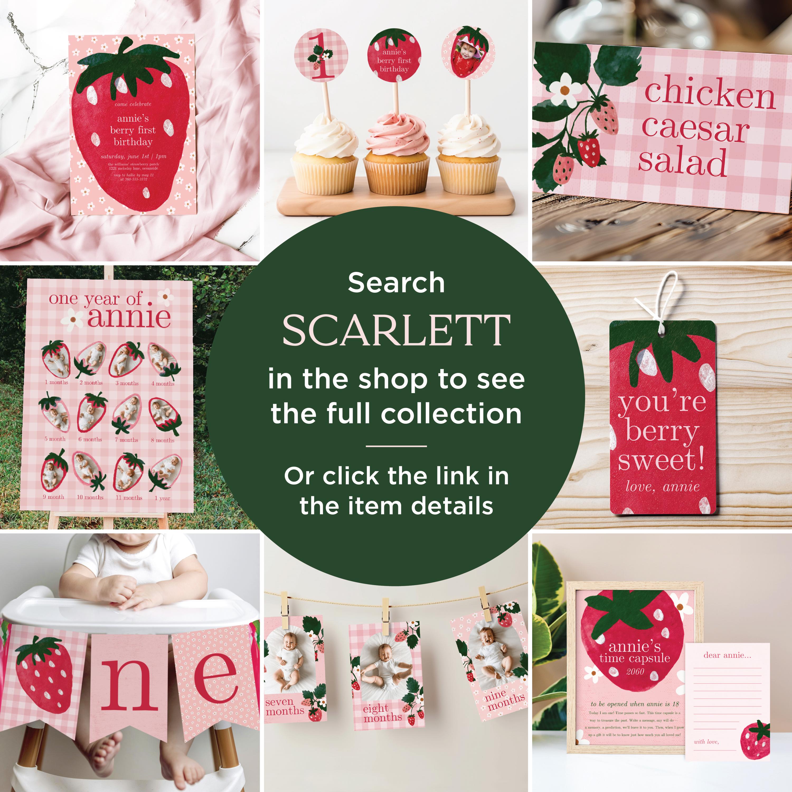 Berry First Birthday 12 Months Photo Sign, Twelve Monthly Milestone ...