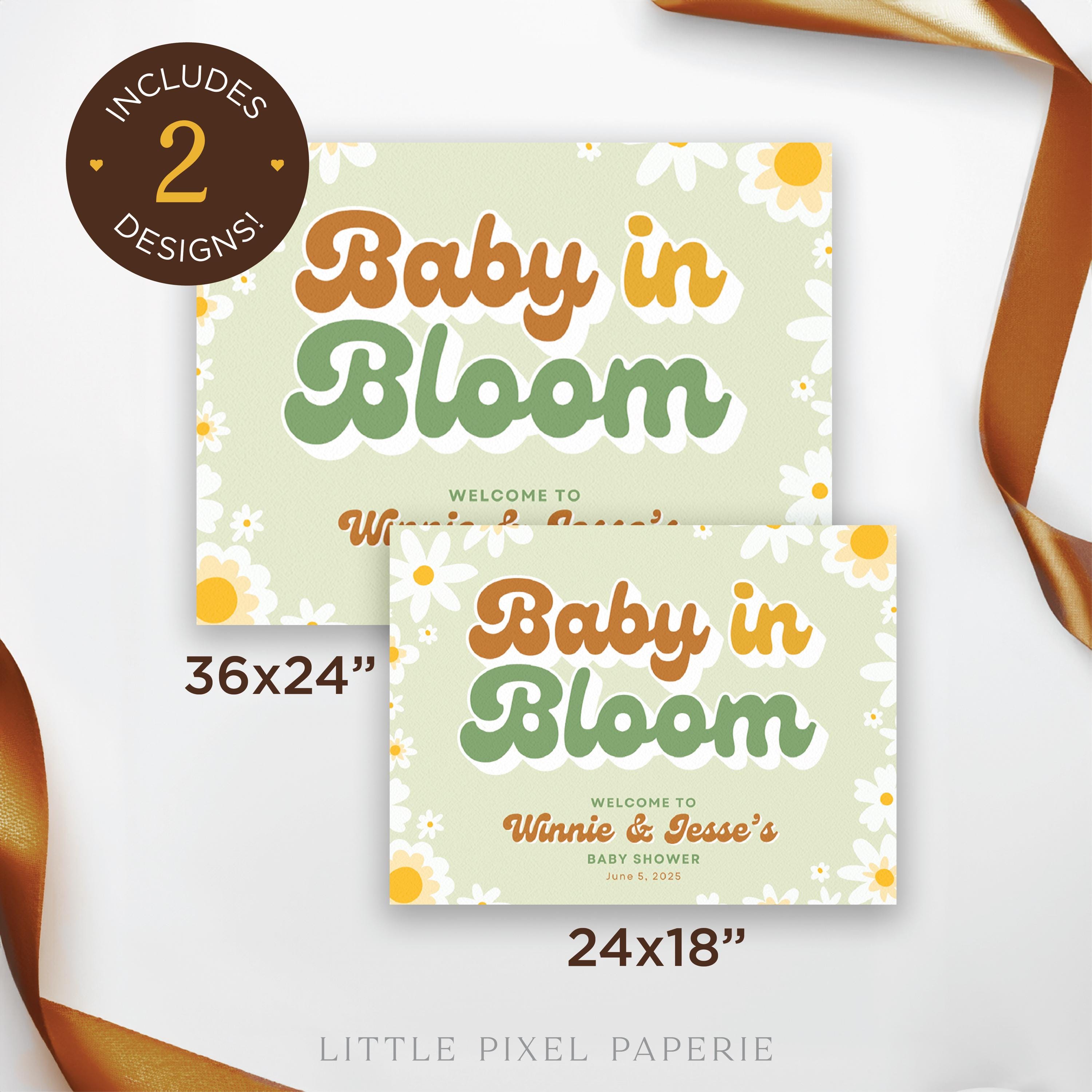 Baby in Bloom Gender Neutral Baby Shower Welcome Sign, Unisex Poster ...