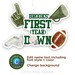 First Year Down Cake Topper Template, Boy 1st Birthday Decorations ...