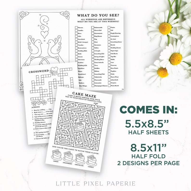 Ultimate Kids Wedding Activity Coloring Book, Instant Download Digital ...