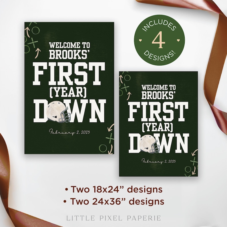 First Year Down Birthday Welcome Sign, 1st Birthday Party Poster ...