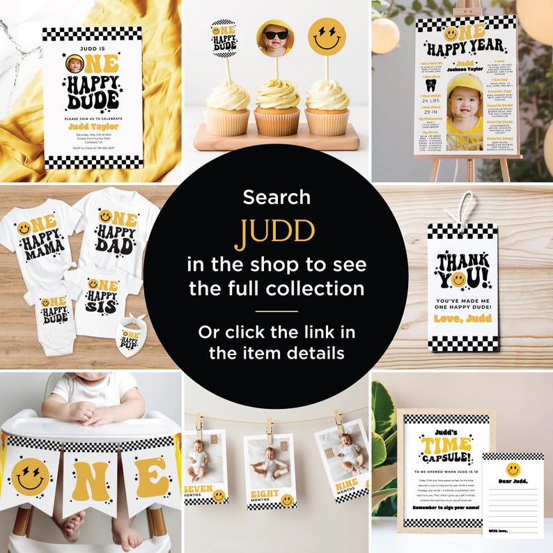 One Happy Dude Cake Topper Template, Boy 1st Birthday Decorations ...