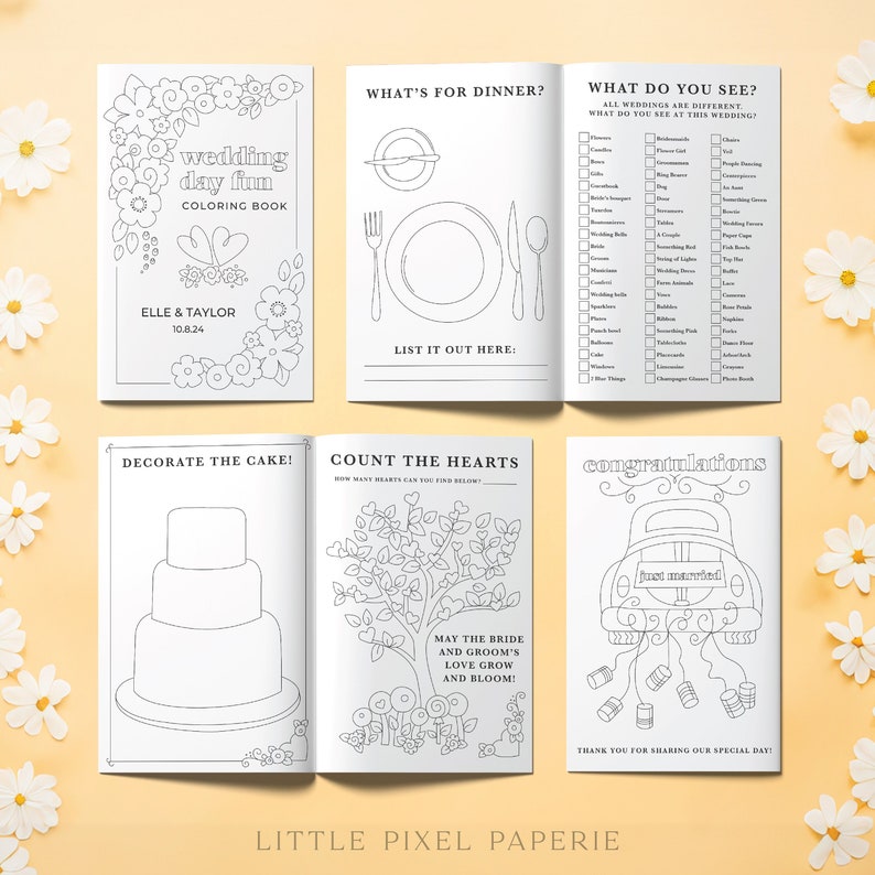 Ultimate Kids Wedding Activity Coloring Book, Instant Download Digital ...