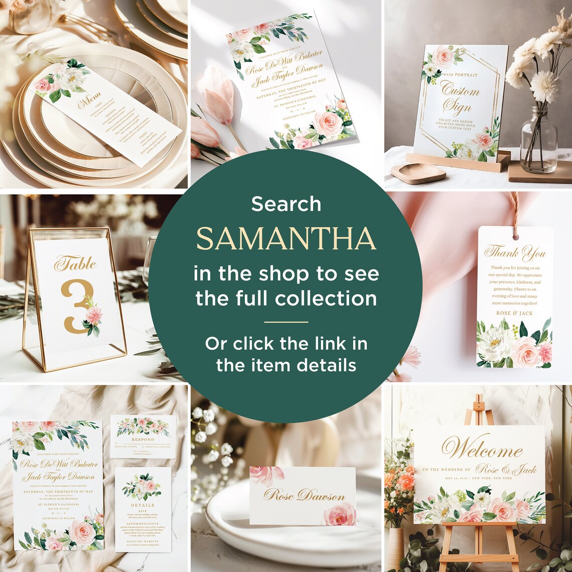 Wedding Program Template, Watercolor Pink Gold, Wedding Ceremony ...