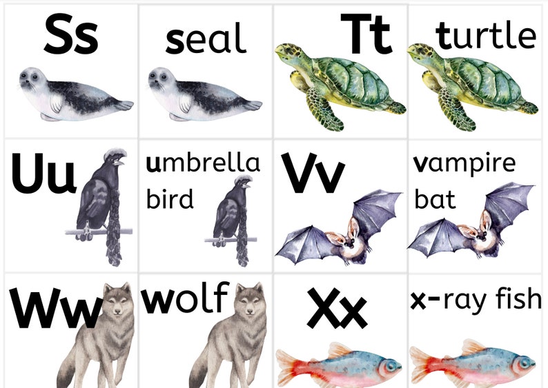 Animal Alphabet Letters and Sounds Memory Game - Etsy
