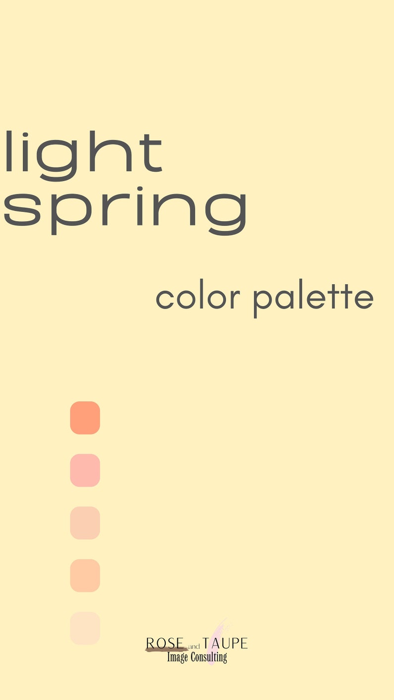 Light Spring Digital Color Palette Color Analysis Spring Color Swatch ...