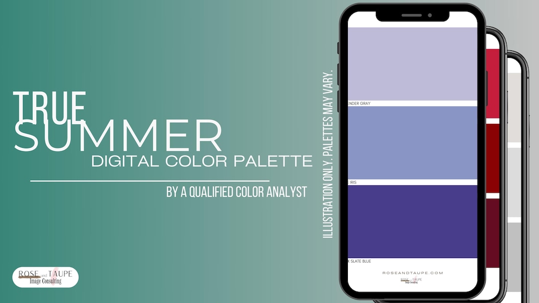 True Summer Digital Color Palette - Color Analysis - Cool Summer Color ...