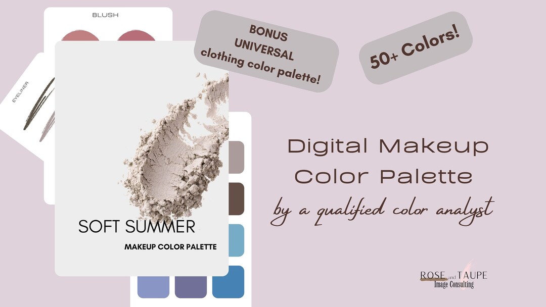 Soft Summer Digital Makeup Color Palette Color Analysis Muted Summer ...
