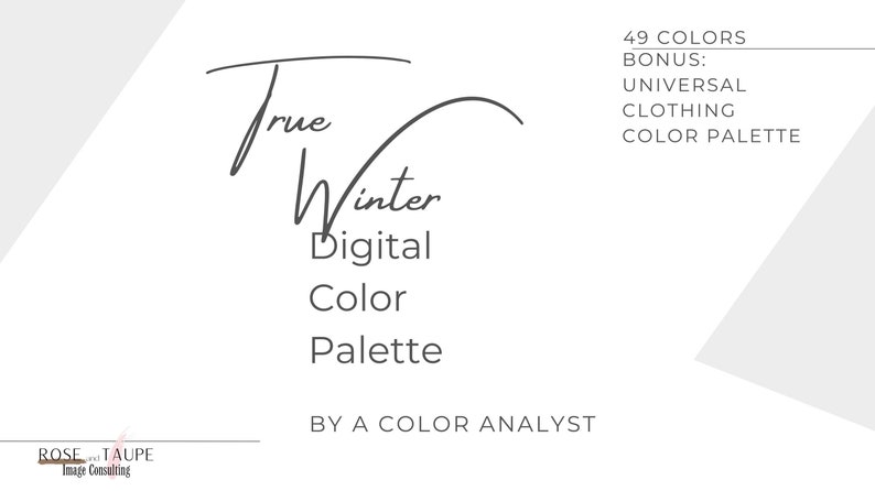 True Winter Digital Color Palette Color Analysis Cool Winter Season ...