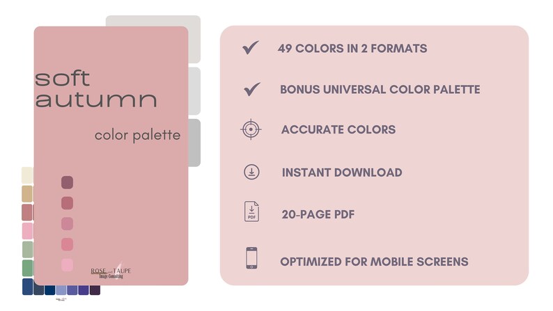 Soft Autumn Digital Color Palette Color Analysis Muted Autumn Color ...