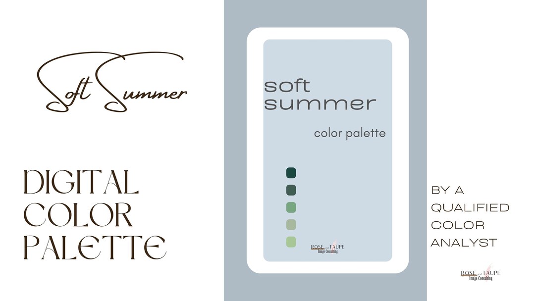 Soft Summer Digital Color Palette Color Analysis Muted Summer Color ...