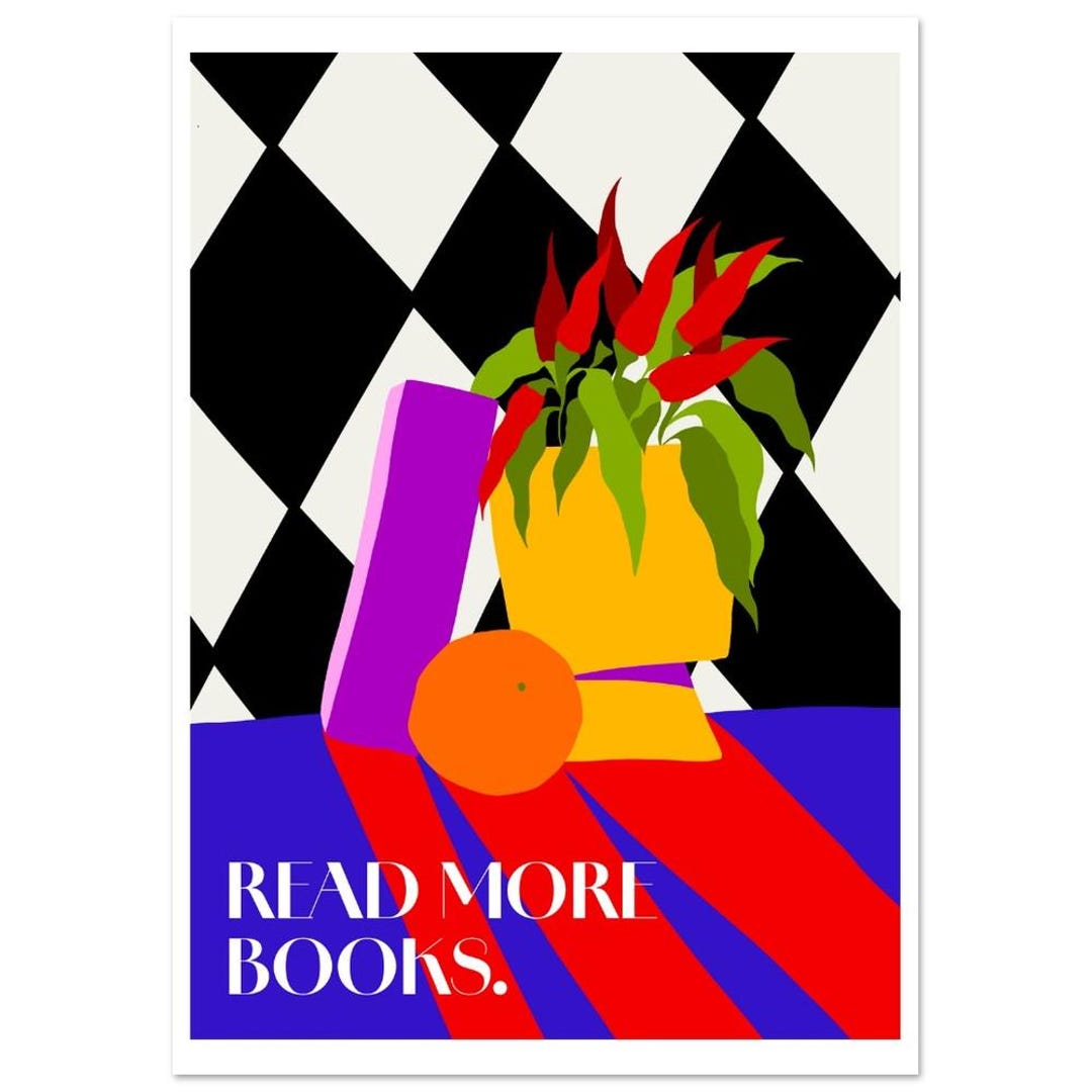READ MORE BOOKS Poster | Modern Reading Room Design | Books & Art - Etsy
