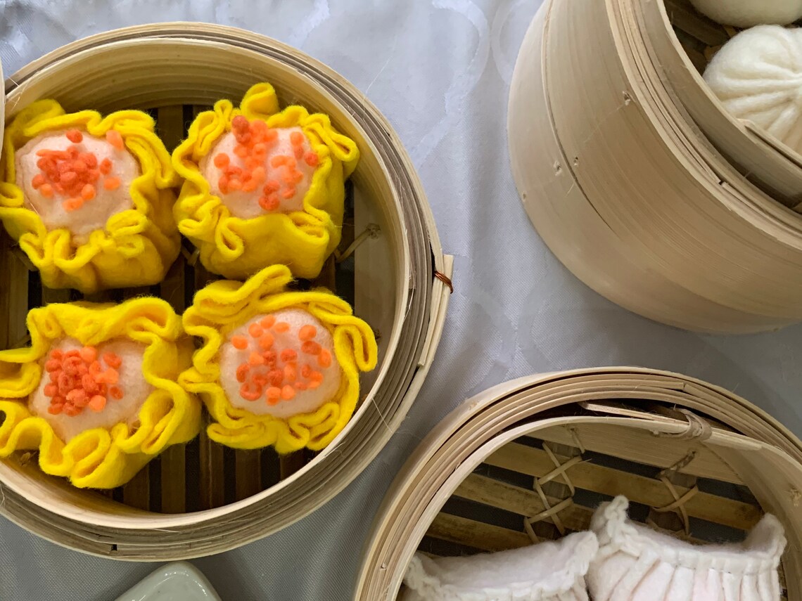 Siu Mai Wool Pork Dumpling Dim Sum Pretend Play Felt Food Yum - Etsy