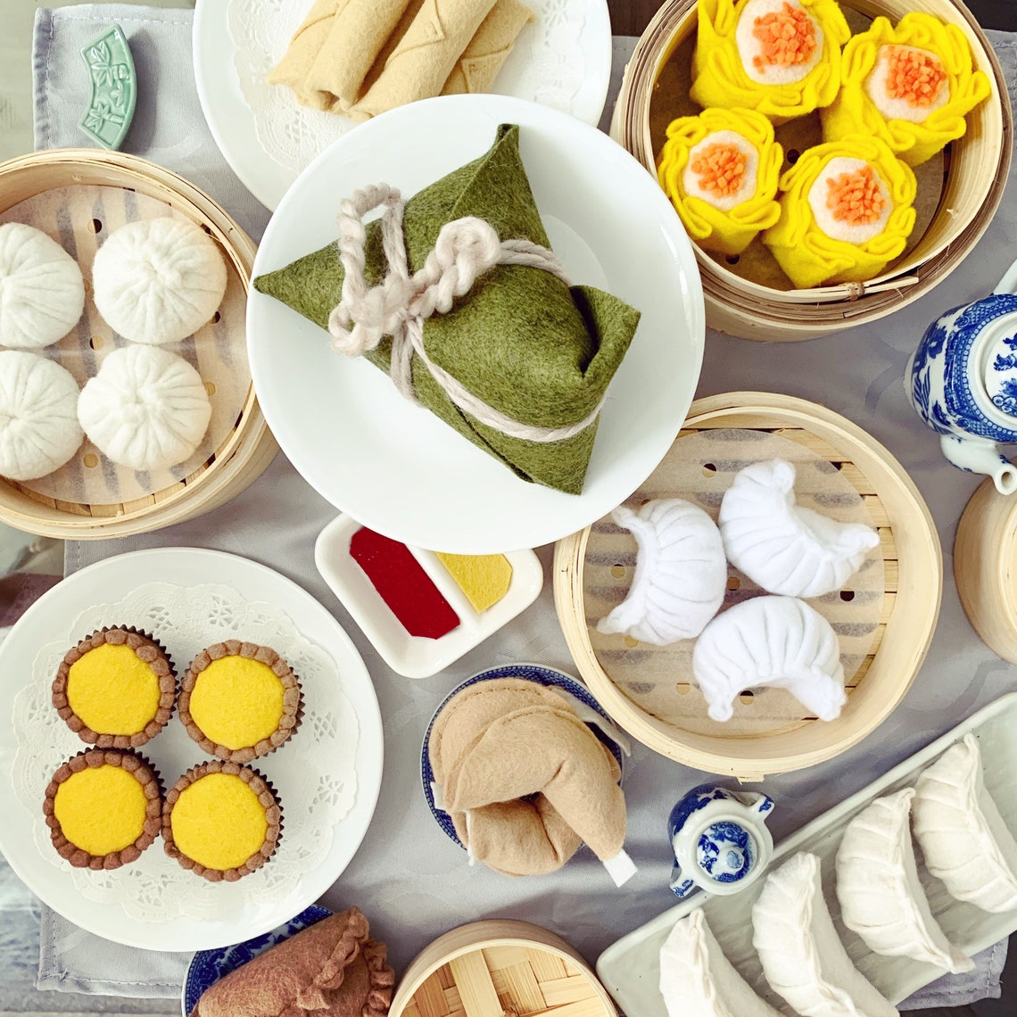 Felt Food Egg Tarts Dim Sum Yum Cha Pretend Play Cookie Tart - Etsy