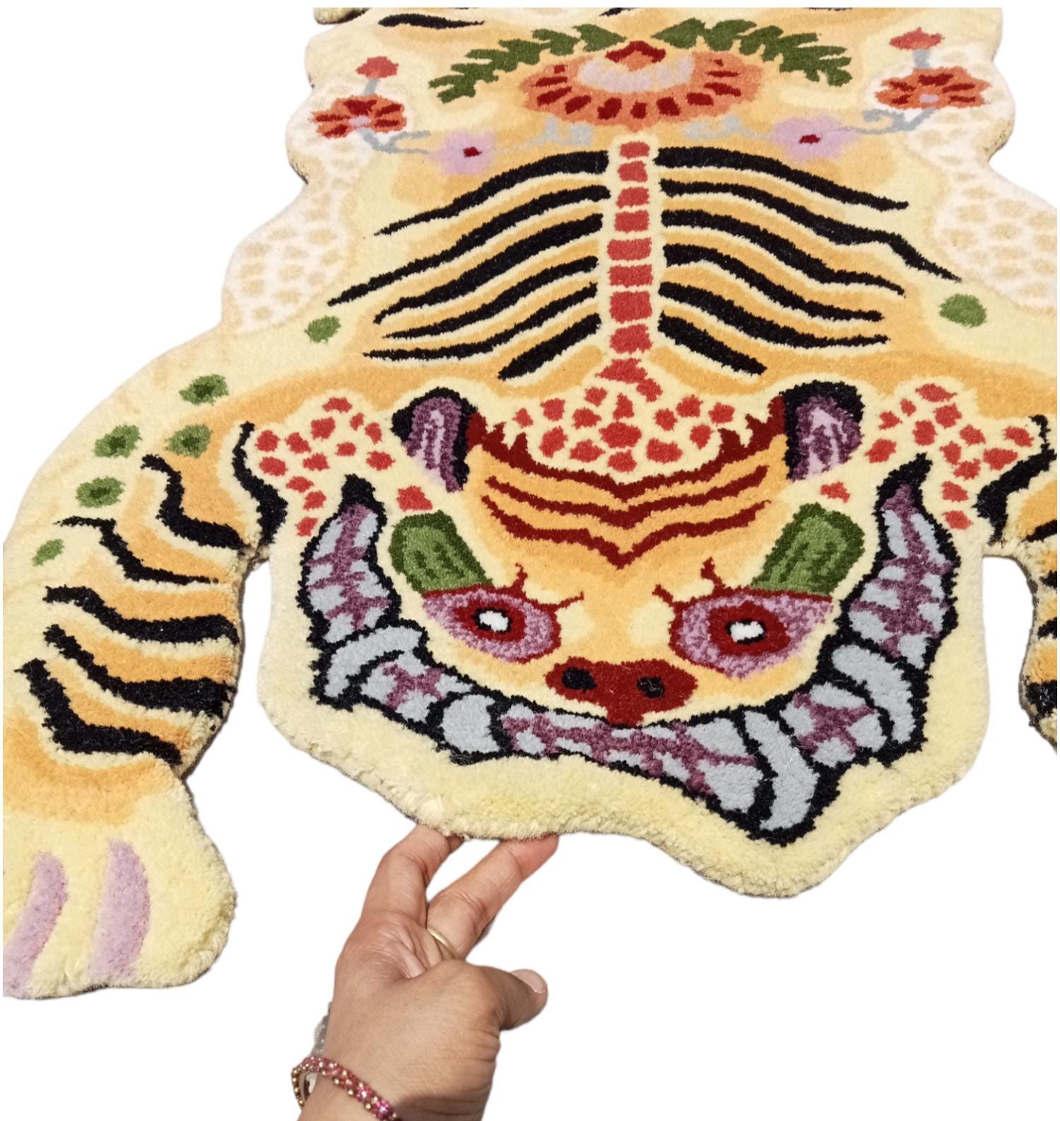 Tibetan Tiger Rug New Pattern Animal Printed Hand Tufted Rug Carpet for ...