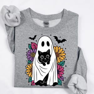 Halloween Ghost Cat Svg Png, Cute Ghost PNG, Halloween Cat SVG, Spooky ...