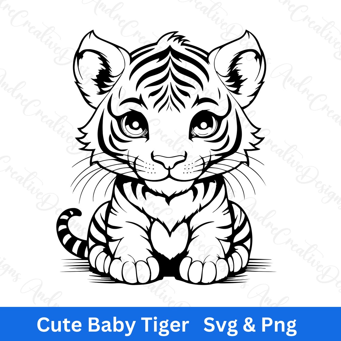 Cute Baby Tiger Svg | Baby Tiger Png | Jungle Animal Svg | Baby Animal ...