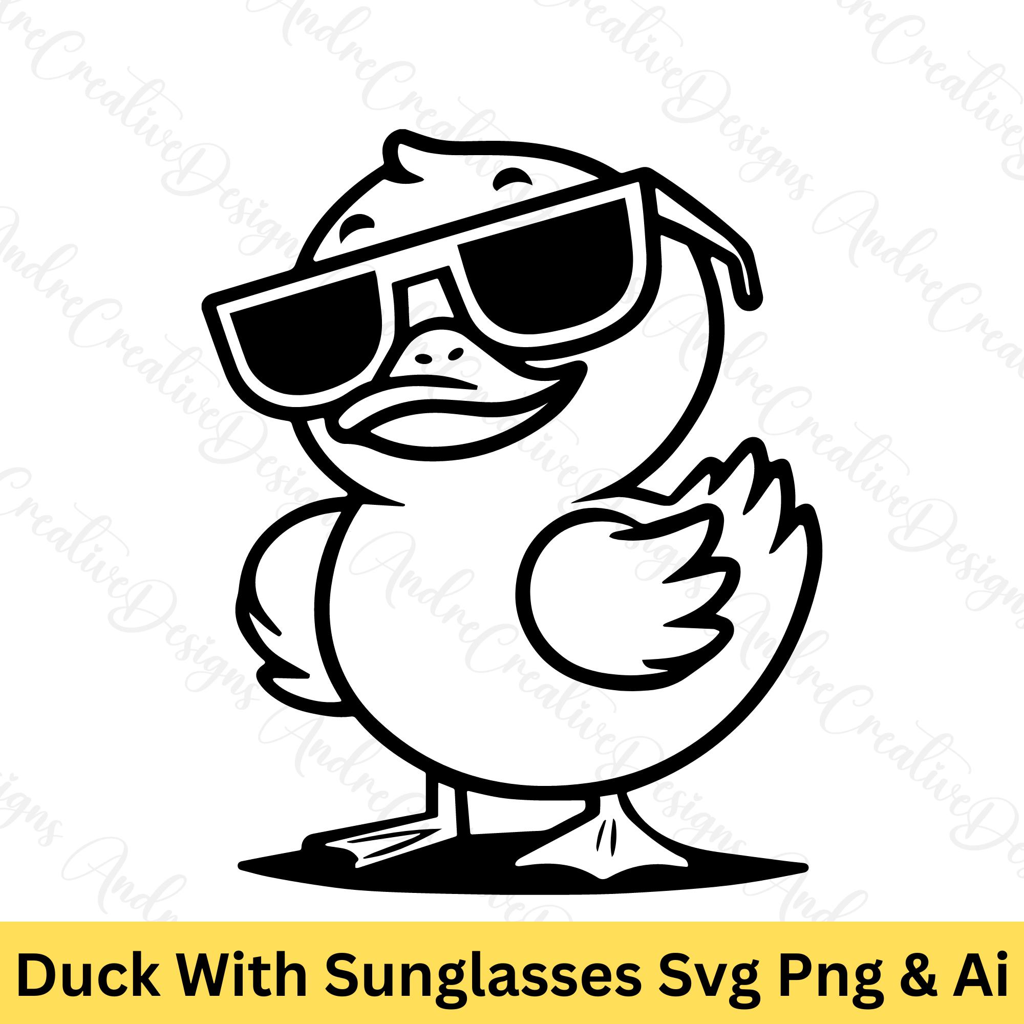 Duck With Sunglasses Svg Png | Duck Clipart | Duck Vector Image | Duck ...