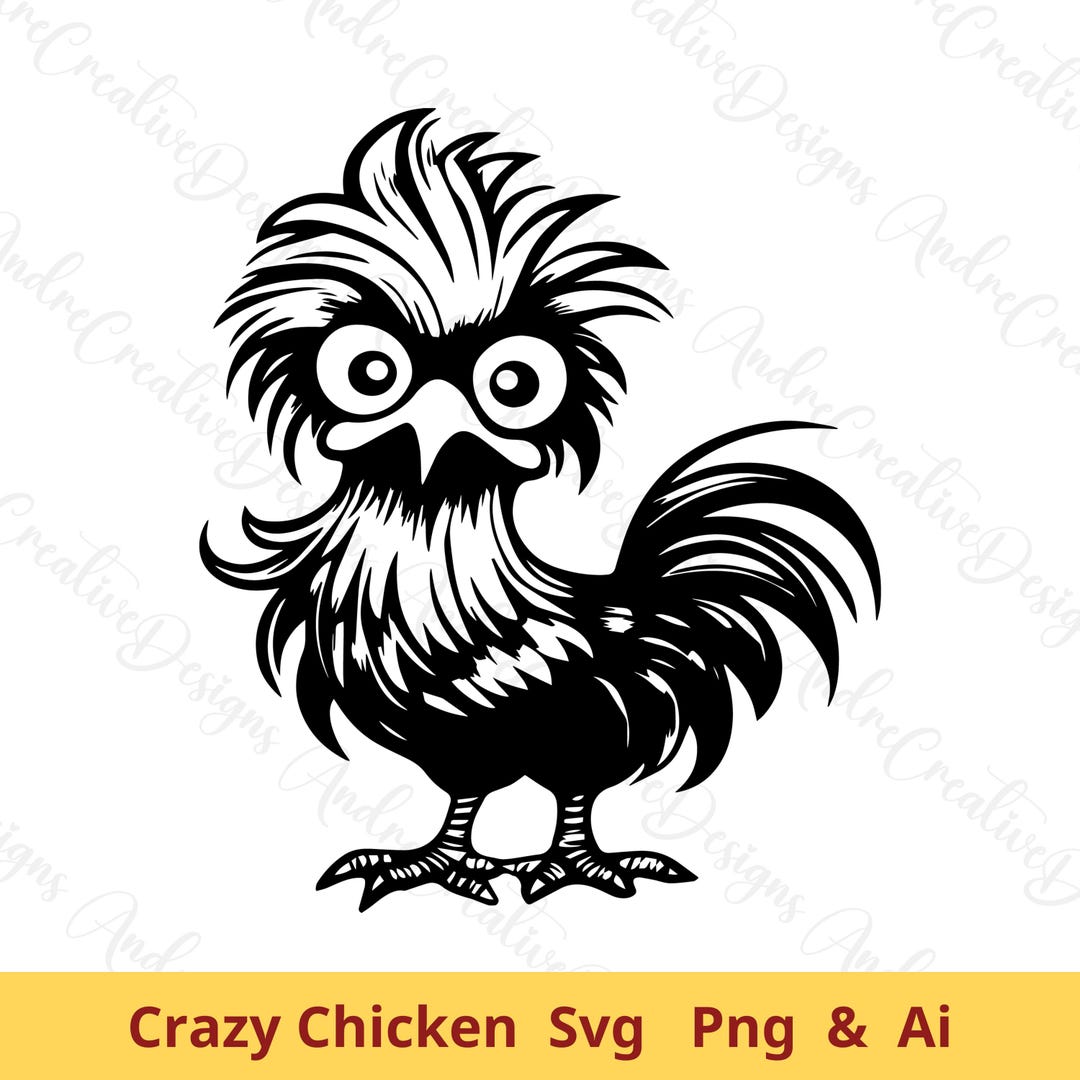 Crazy Chicken Svg | Chicken Vector Image | Funny Chicken Svg | Chicken ...