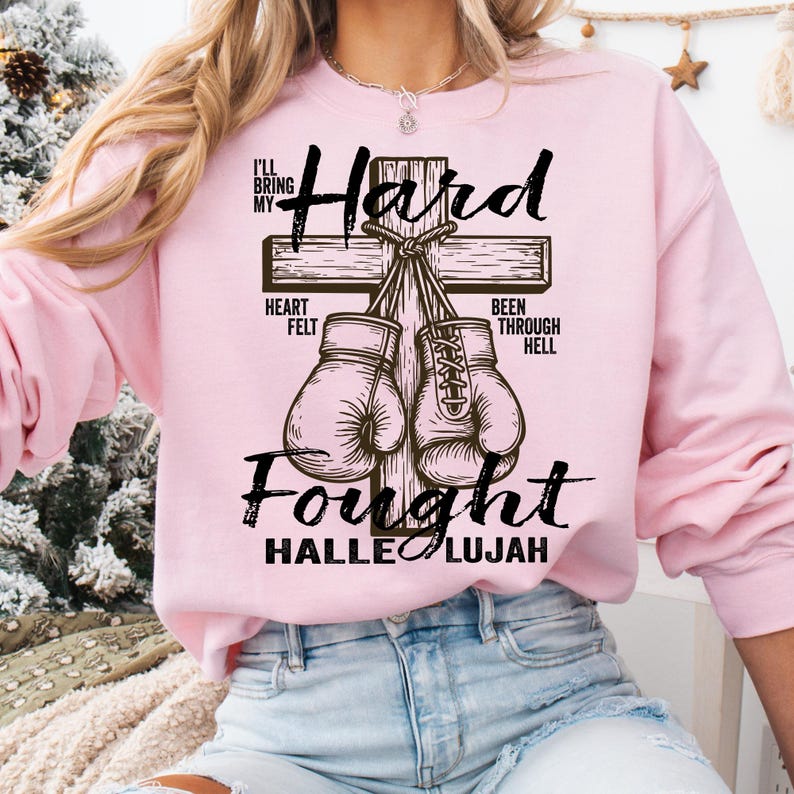 Hard Fought Hallelujah SVG PNG: Christian Boxing Design (digital ...