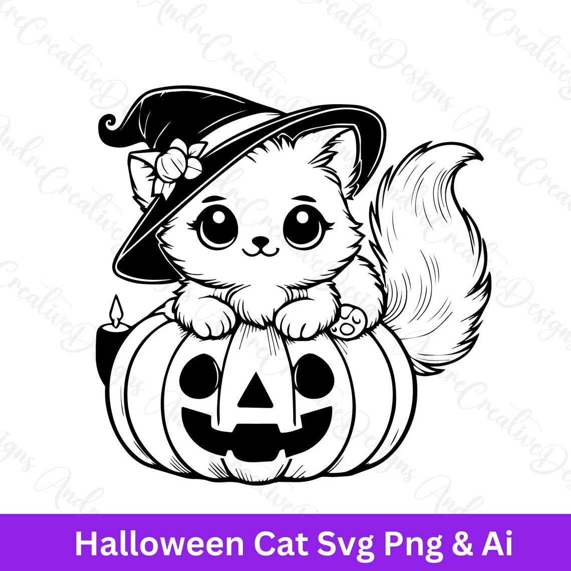 Halloween Cat SVG | Bewitching Kitten Svg Png | Spooky Cat Svg | Instant Digital Download ...