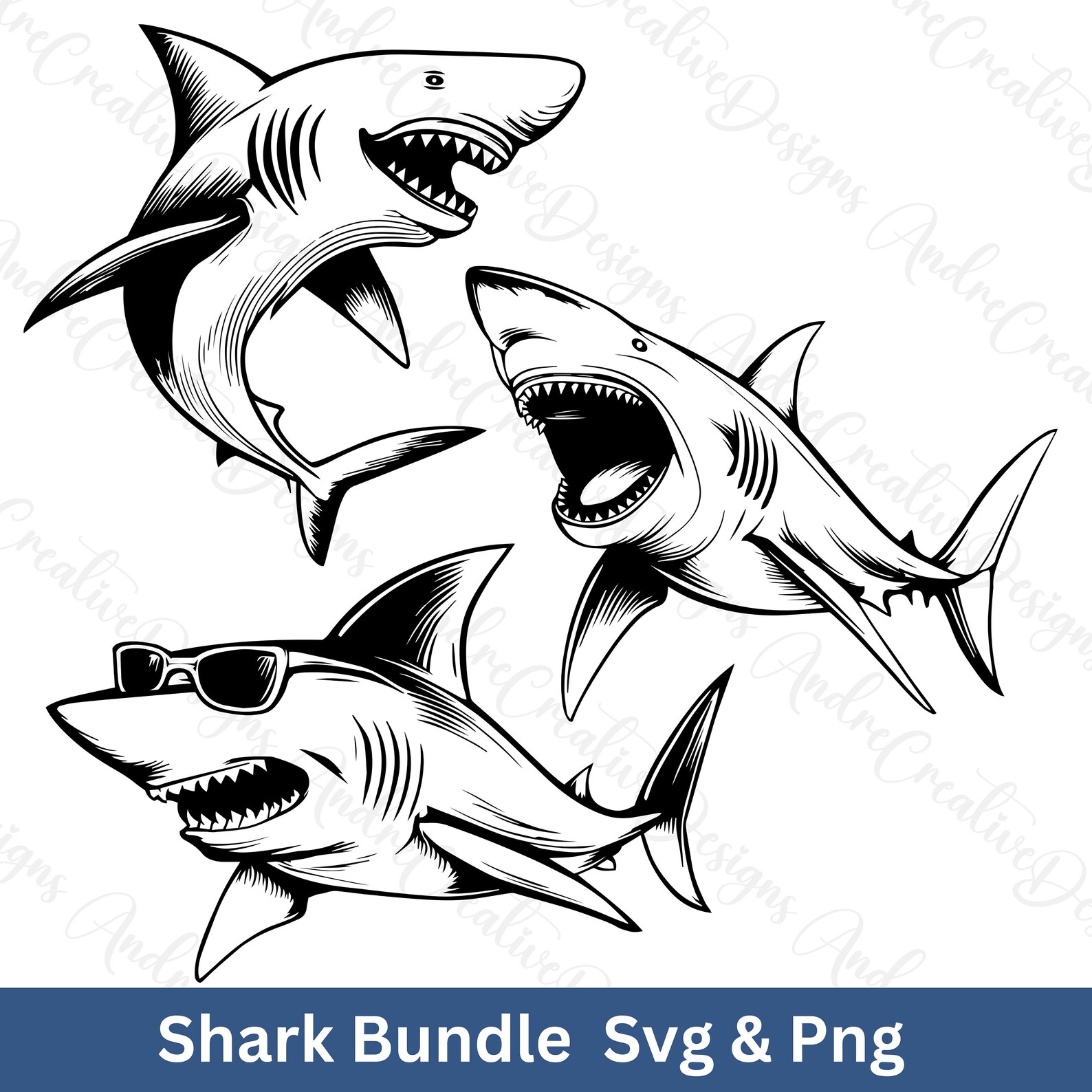 Shark Bundle Svg | Shark Svg | Shark Png | Shark Clipart | Shark ...