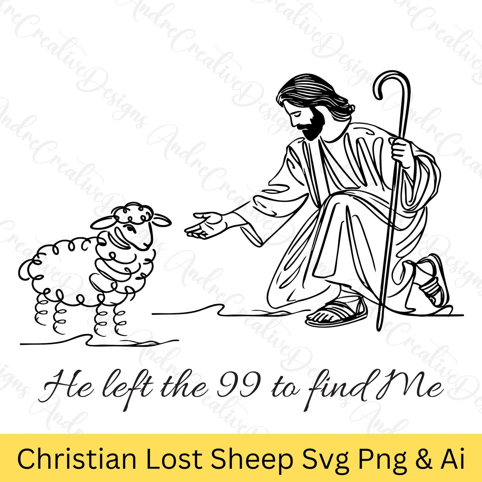Christian Lost Sheep SVG Png, Jesus PNG, the Lord is My Shepherd, He ...