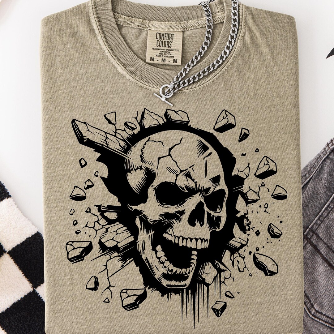 Grunge Horror Skull Vector Design: Gothic Dark Clipart (digital ...