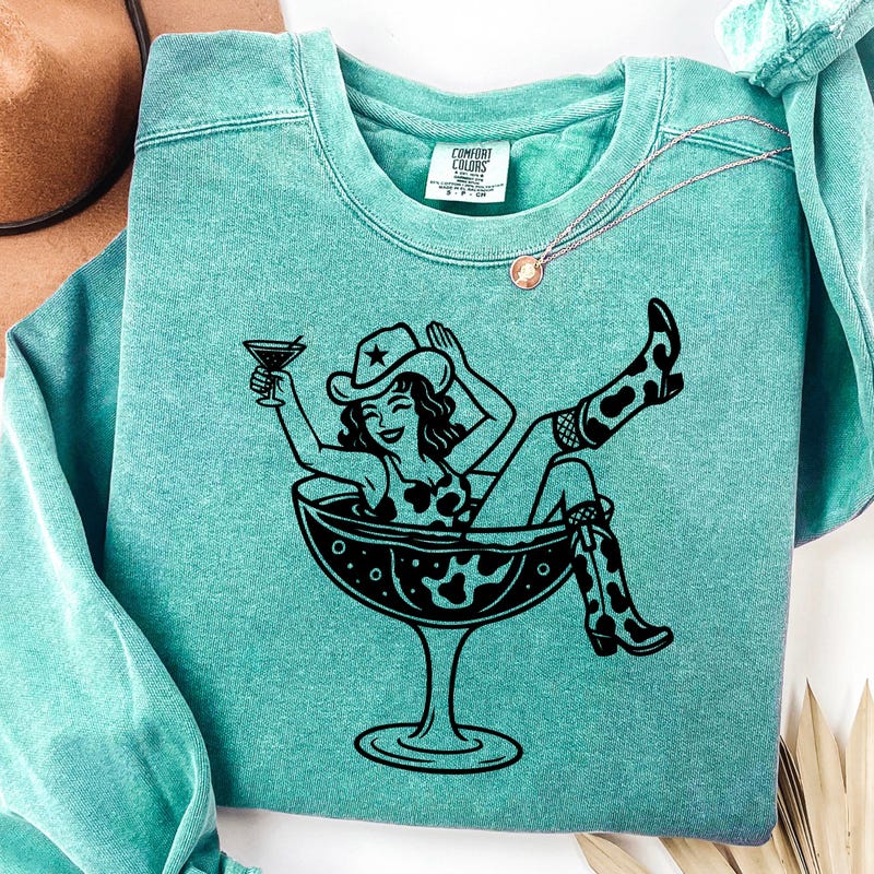 Cowgirl in Martini Glass - Etsy