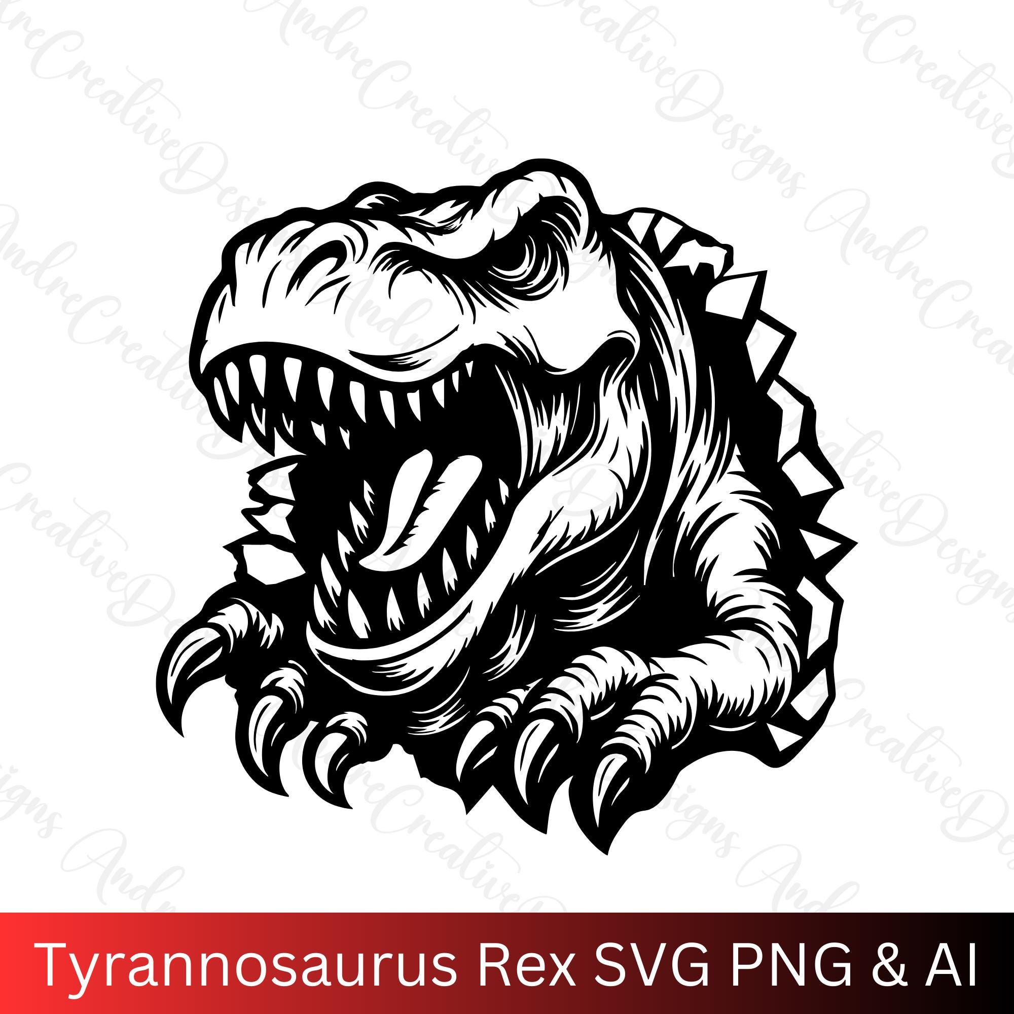 Tyrannosaurus Rex SVG, Dino Scratch Design, T-rex Cut File, Dinosaur ...